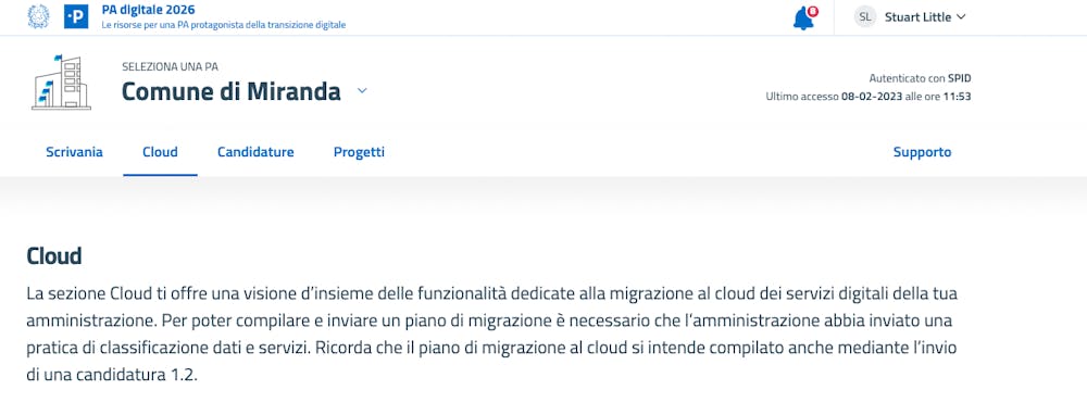 Strategia Cloud Italia: attiva la sezione dedicata alla migrazione su PA digitale 2026